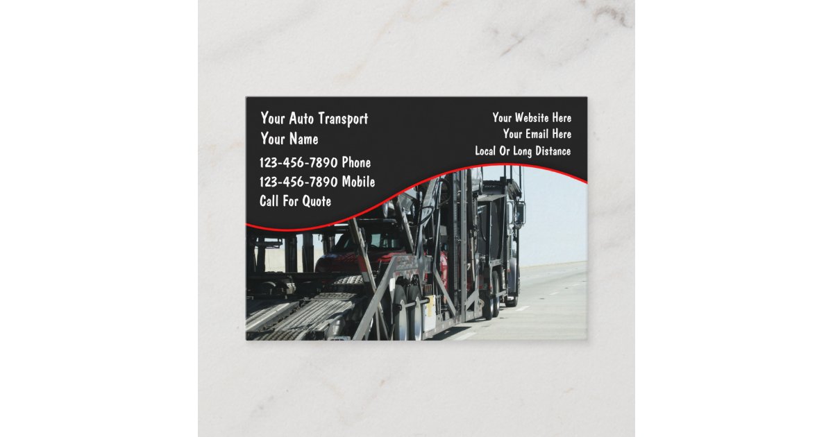 Automotive Car Transport Vehicle Business Cards | Zazzle