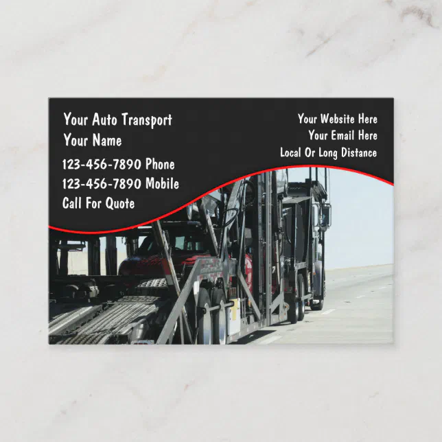 Automotive Car Transport Vehicle Business Cards | Zazzle