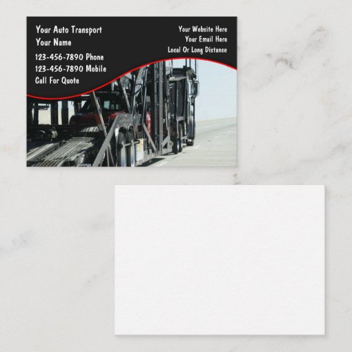 Automotive Car Transport Vehicle Business Cards | Zazzle