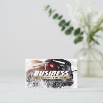 Automotive Car Wash Auto Detailing Gold Label Business Card | Zazzle