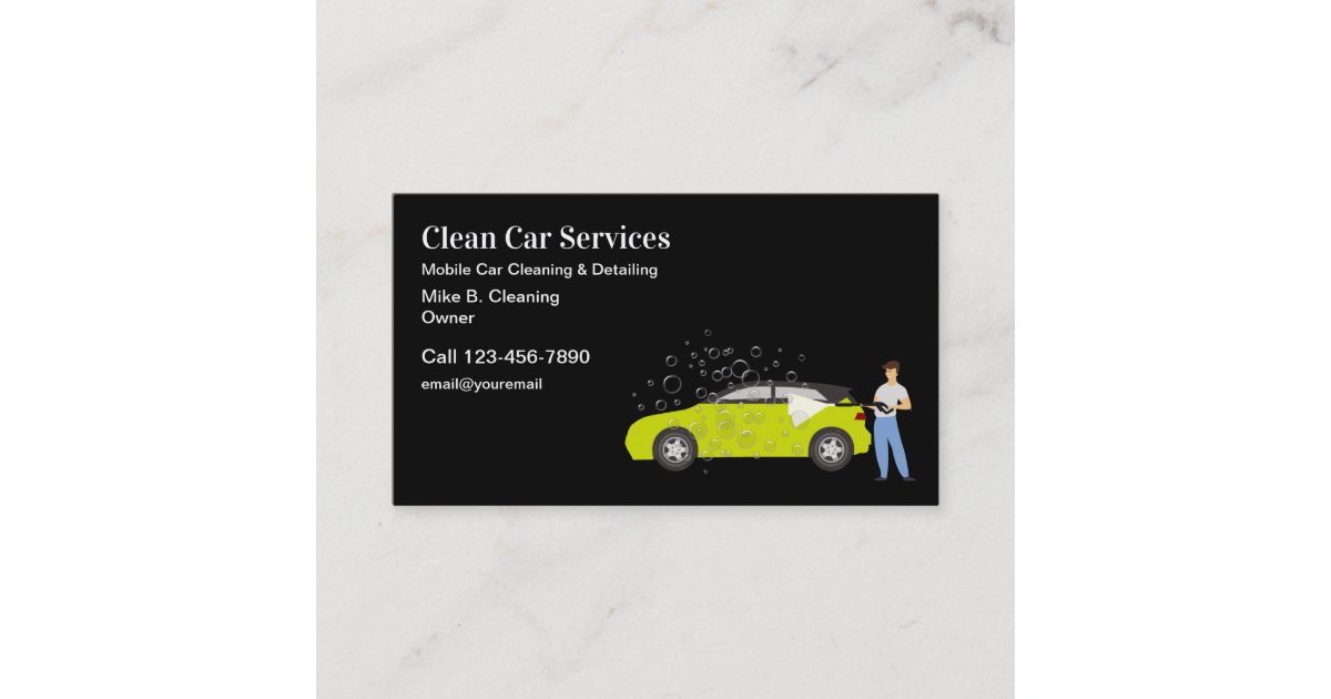 Automotive Cleaning And Detailing Business Card | Zazzle