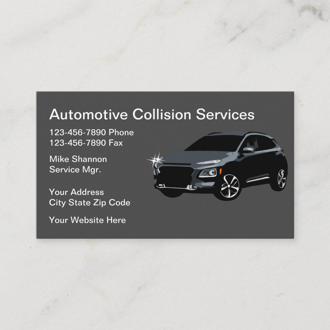 Automotive Collision Accident Repair Business Card | Zazzle