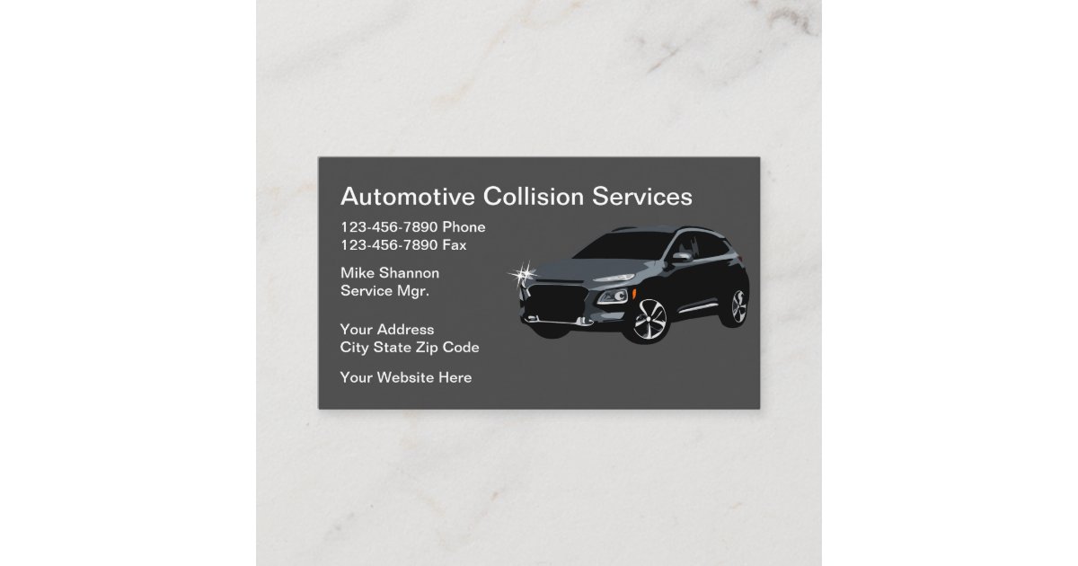 Automotive Collision Accident Repair Business Card | Zazzle
