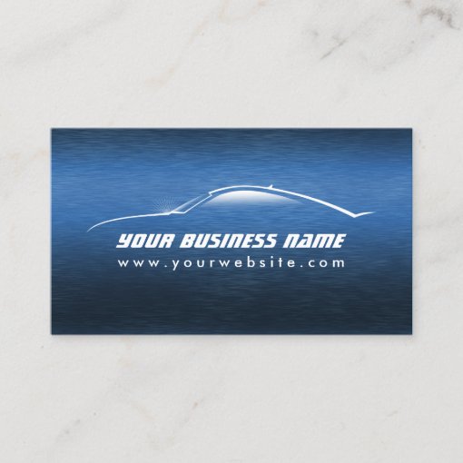 Automotive Cool Blue Car Auto Business Card | Zazzle