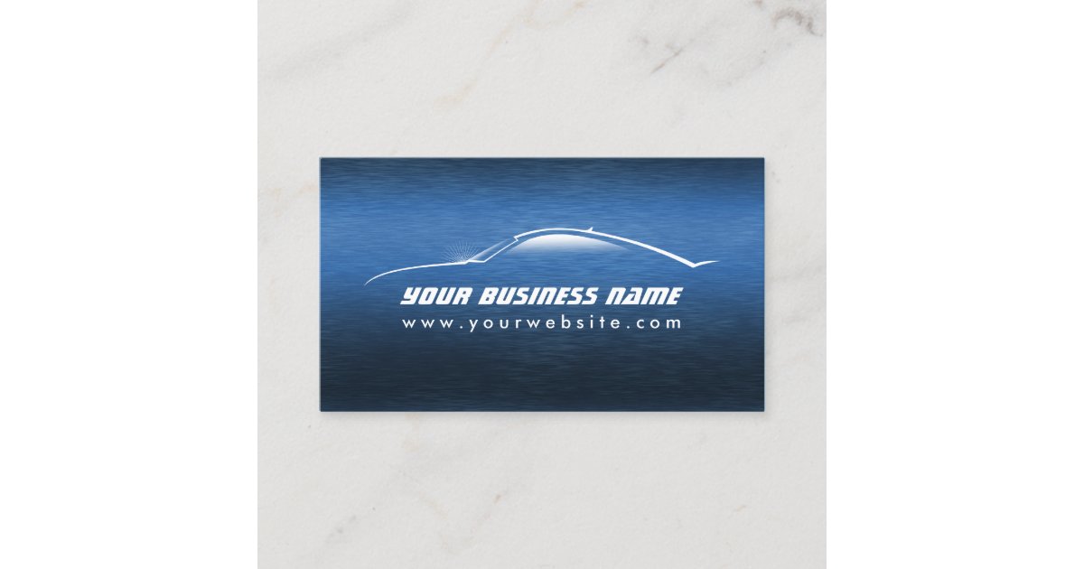 Automotive Cool Blue Car Auto Business Card | Zazzle.com