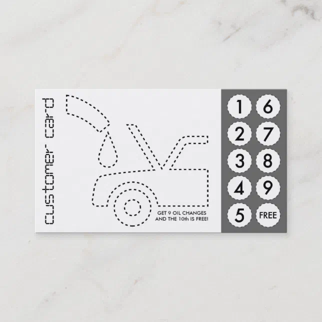 automotive cut out punch cards | Zazzle