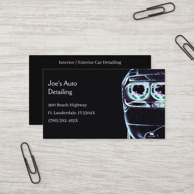 Automotive headlight American Muscle Car Business Card | Zazzle