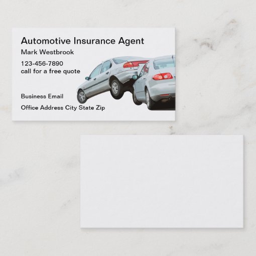 Automotive Insurance Agent Business Card | Zazzle