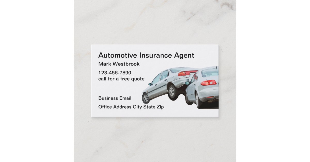 Automotive Insurance Agent Business Card | Zazzle