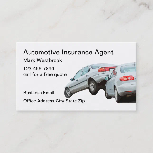 Automotive Insurance Agent Business Card | Zazzle