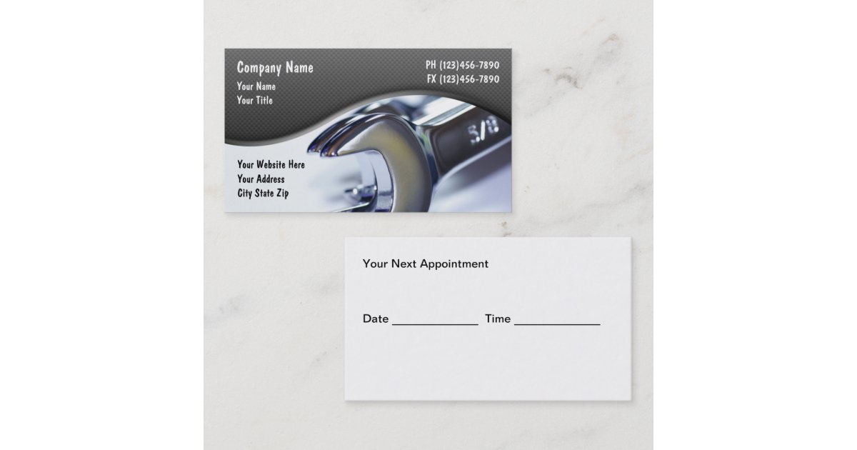 Automotive Mechanic Repair Appointment Cards | Zazzle