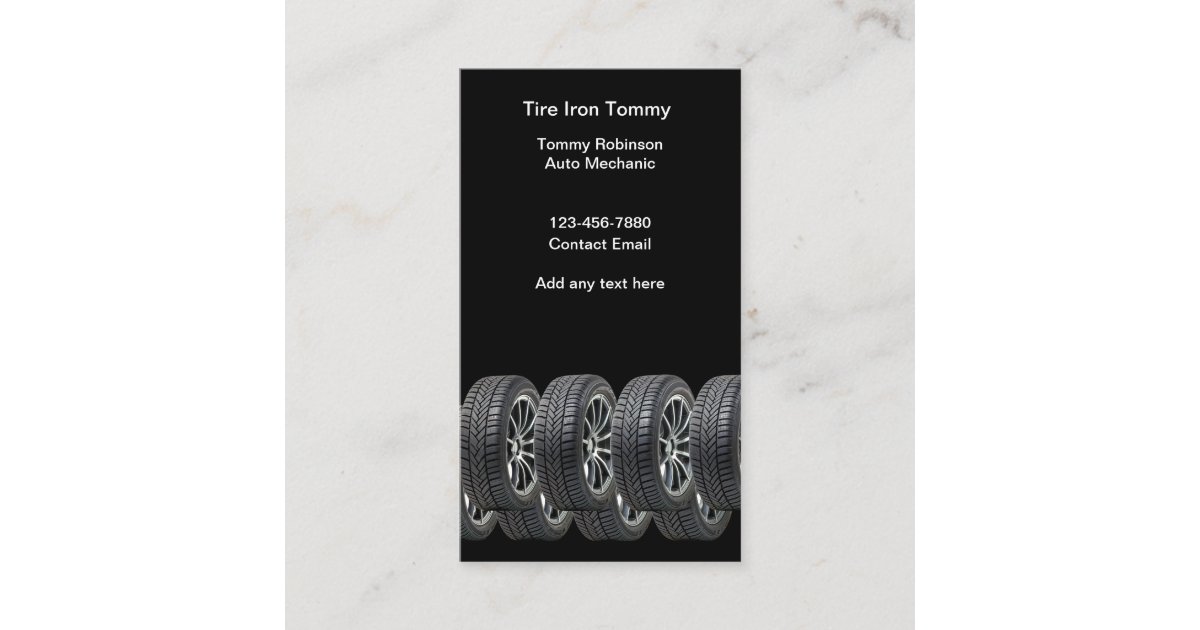 Automotive Mechanic Tire Business Cards | Zazzle