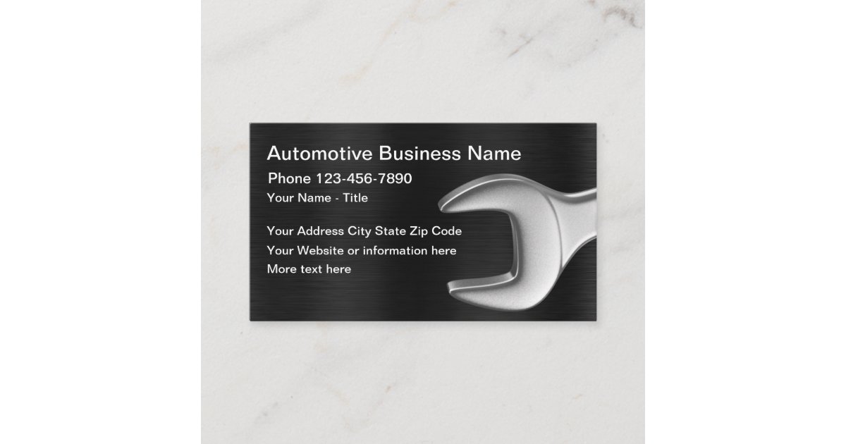 Automotive Mechanic Wrench Design Business Card | Zazzle