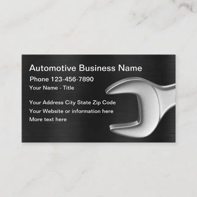 Automotive Mechanic Wrench Design Business Card | Zazzle