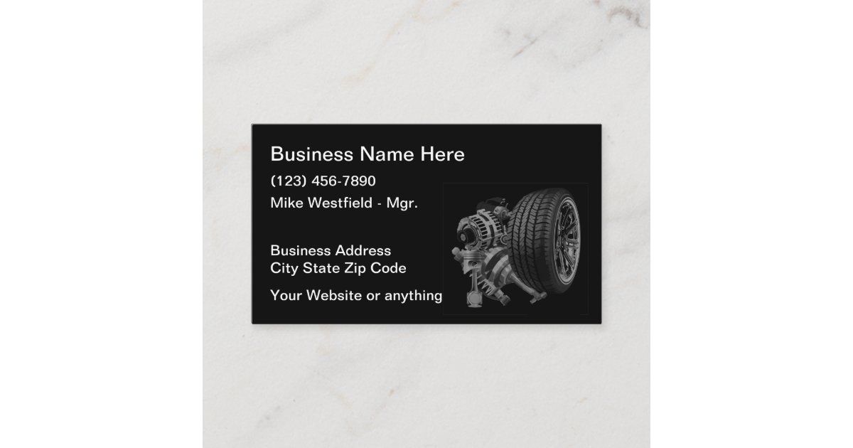 Automotive Parts And Repair Services Business Card | Zazzle