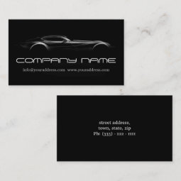 Automotive / Racing / Racer Black Fast Car Business Card | Zazzle