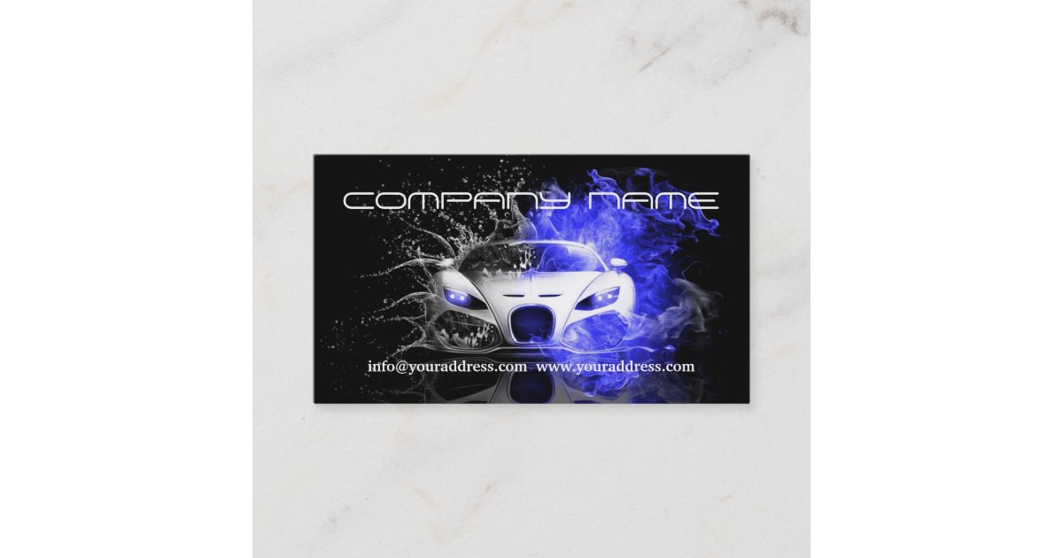 Automotive Racing White Car Fast Black Card | Zazzle