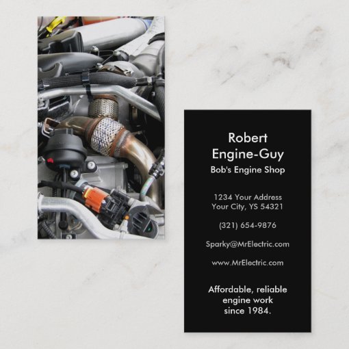 Automotive repair parts mechanic auto technician 2 business card | Zazzle