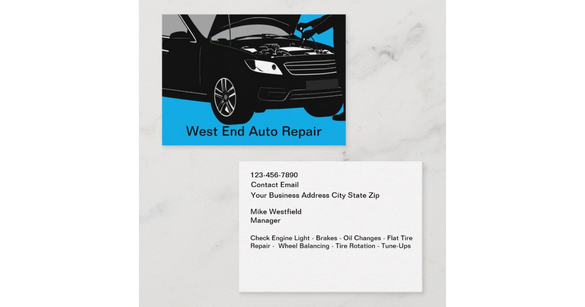 Automotive Repair Service Center Business Card | Zazzle