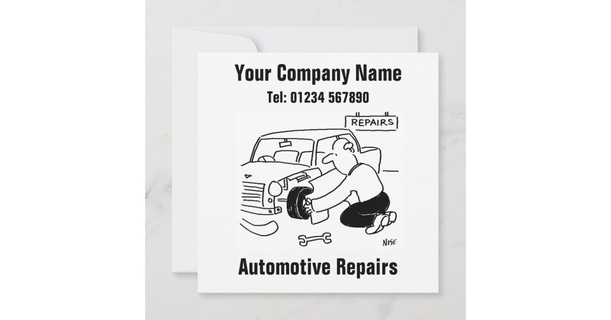 Automotive Repairs Card | Zazzle