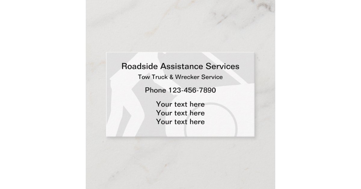 Automotive Roadside Assistance Towing Business Card | Zazzle