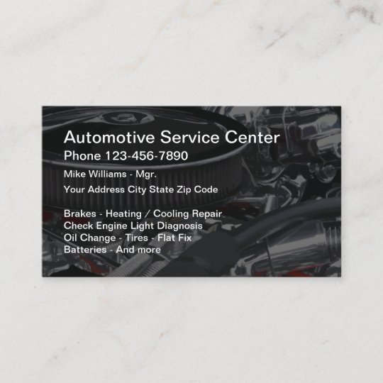 Automotive Service Center Business Card | Zazzle.com