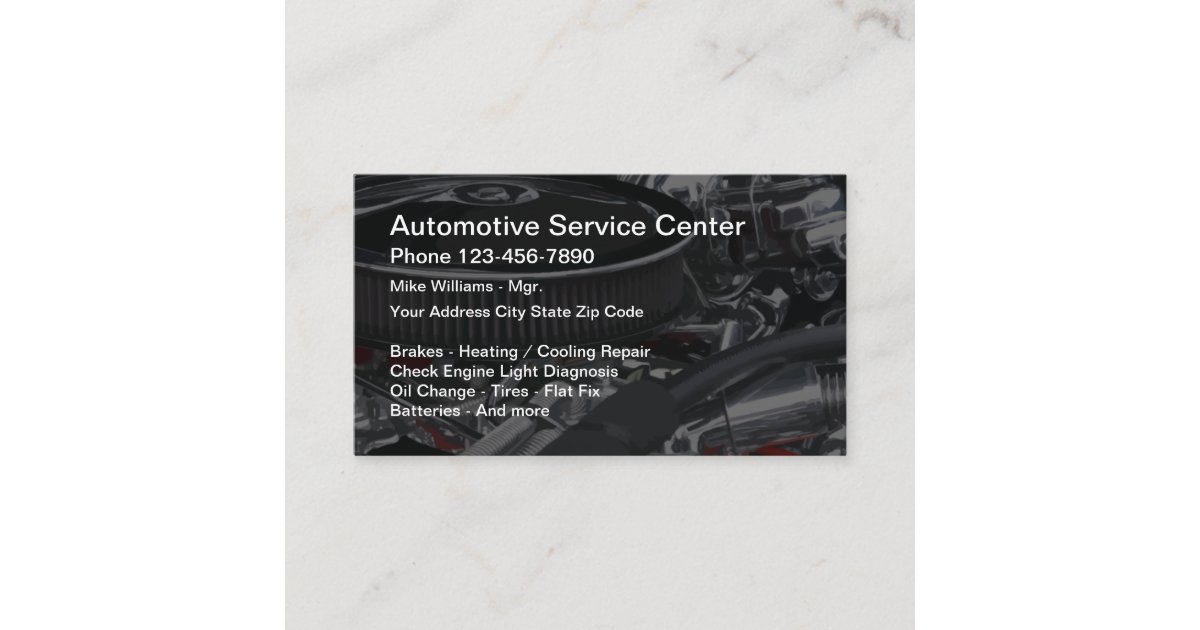 Automotive Service Center Business Card | Zazzle