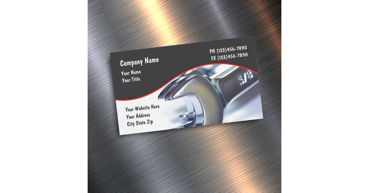 Automotive Service Design Magnetic Business Card | Zazzle