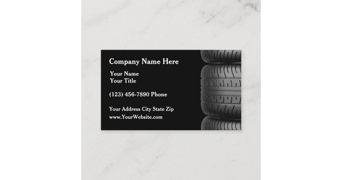Automotive Services Tire Tread Design Business Card | Zazzle
