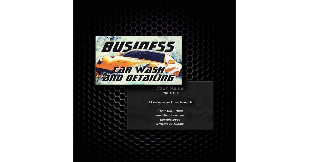 Automotive style water splash business card | Zazzle