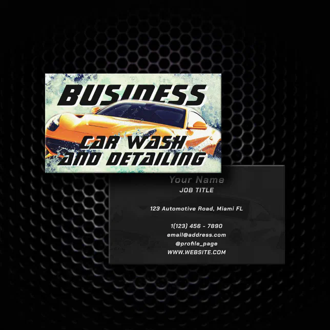 Automotive style water splash business card | Zazzle