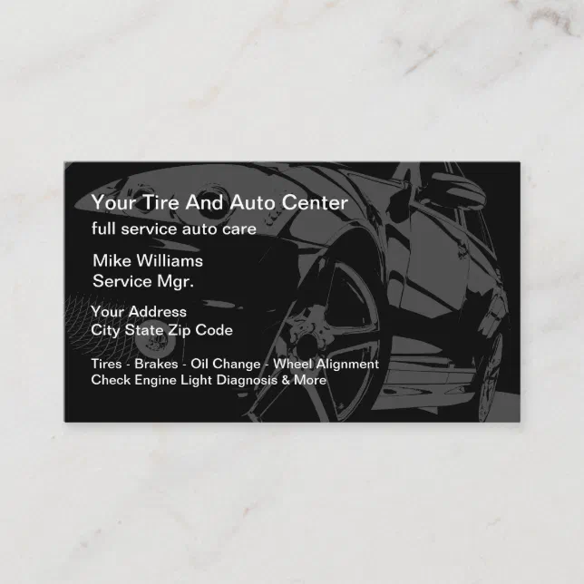 Automotive Theme Business Card Background | Zazzle