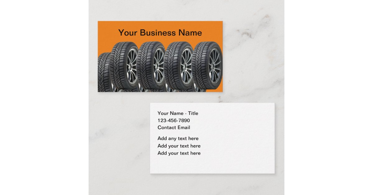 Automotive Theme Tires Business Card | Zazzle