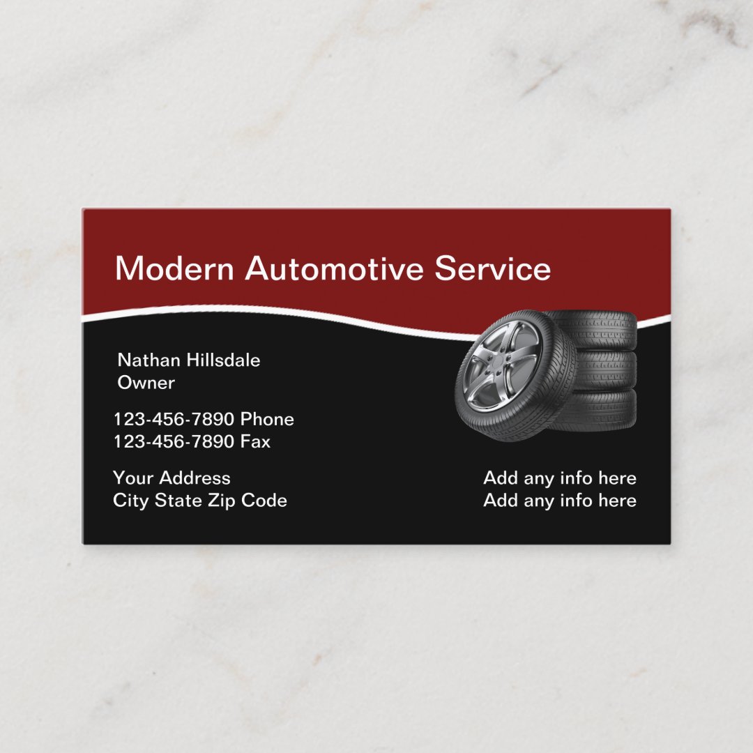 Automotive Theme With TIres Stacked Business Card | Zazzle