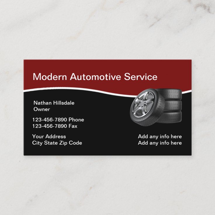 Automotive Theme With TIres Stacked Business Card | Zazzle