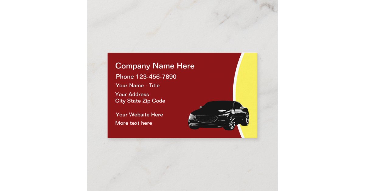 Automotive Themed Modern Layout Business Card | Zazzle