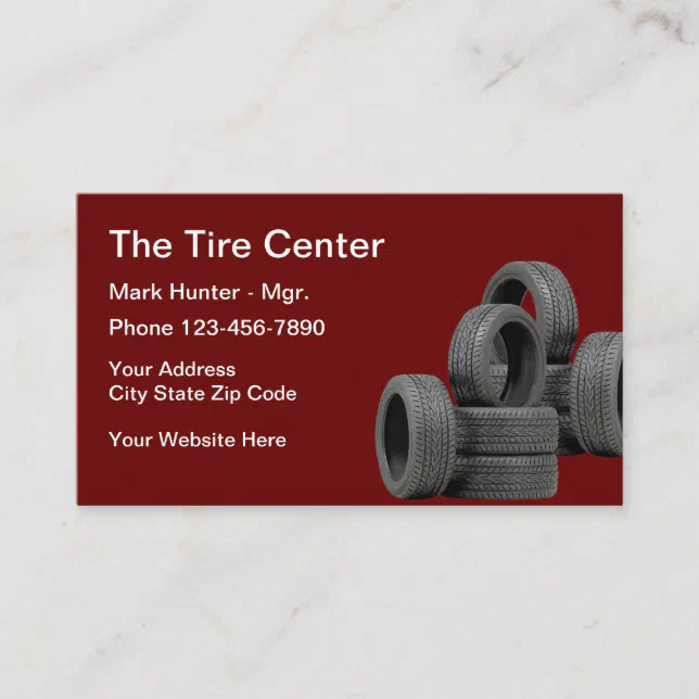 Automotive Tire Center Simple Design Business Card | Zazzle