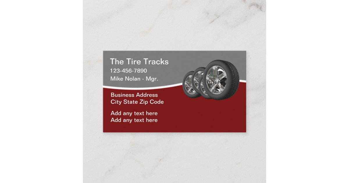 Automotive Tire Store Business Cards | Zazzle