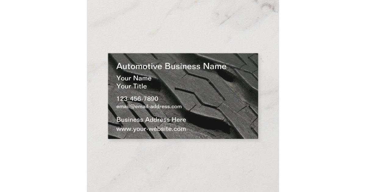 Automotive Tire Tread Business Card Template | Zazzle