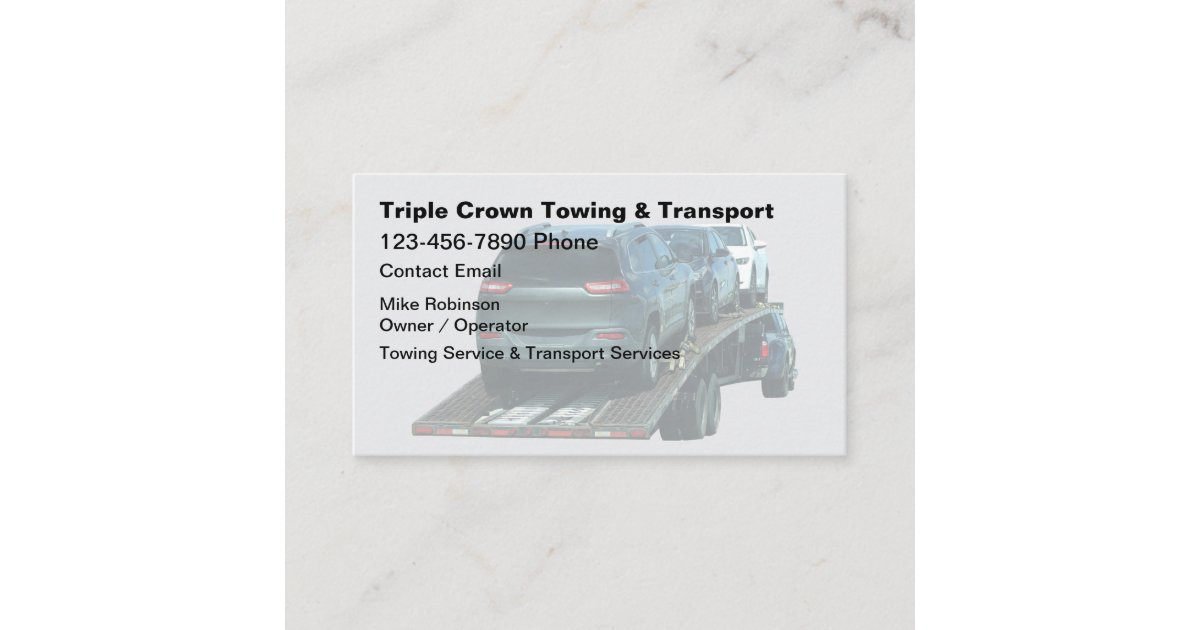 Automotive Towing And Transport Business Cards | Zazzle