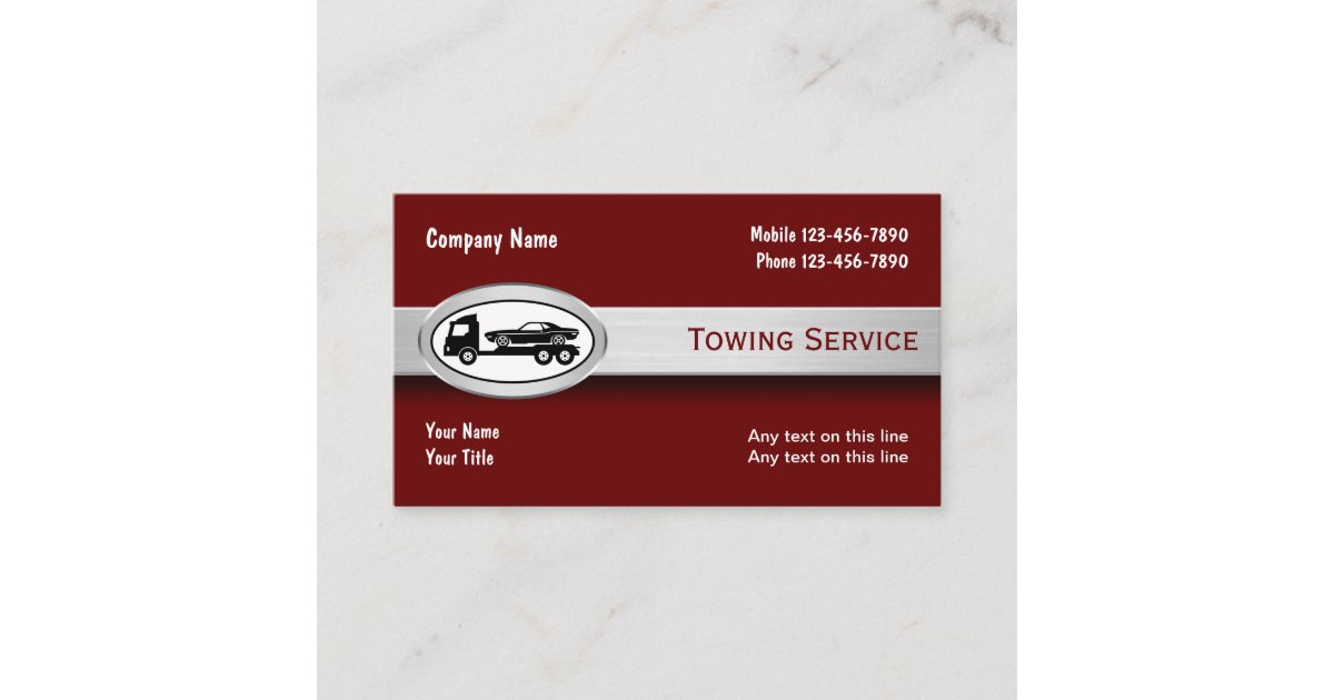 Automotive Towing Wrecker Business Cards | Zazzle