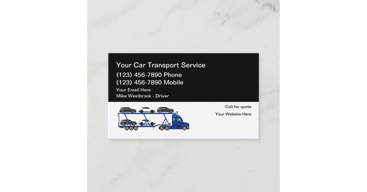Automotive Transport Car Carrier Modern Business Card | Zazzle