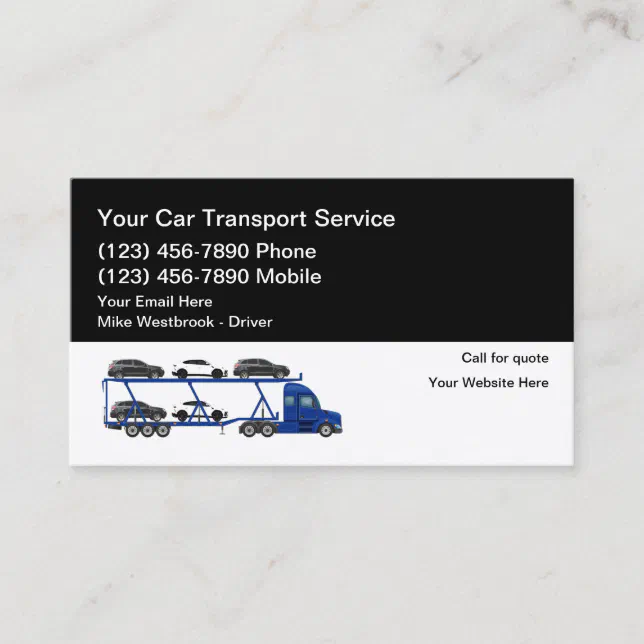 Automotive Transport Car Carrier Modern Business Card | Zazzle