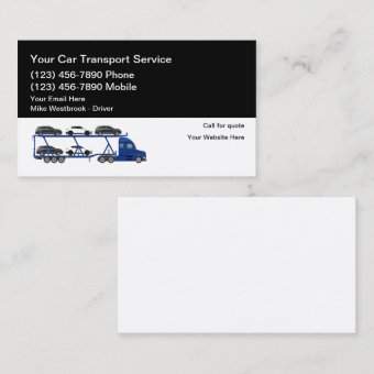 Automotive Transport Car Carrier Modern Business Card | Zazzle