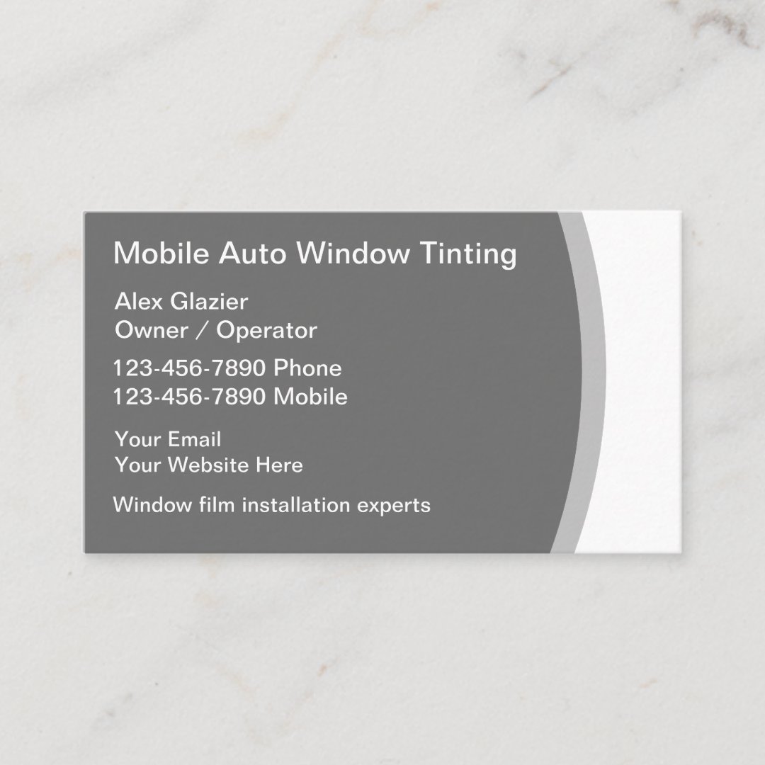 Automotive Window Tinting Business Cards | Zazzle