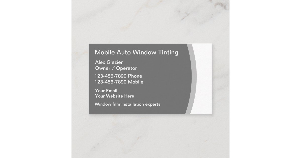 Automotive Window Tinting Business Cards | Zazzle