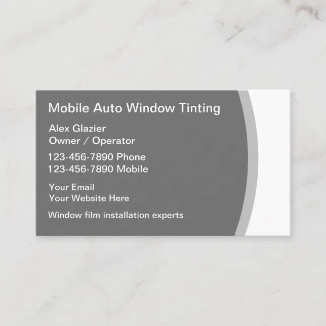 Automotive Window Tinting Business Cards | Zazzle