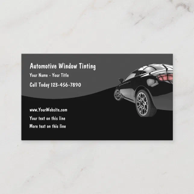 Automotive Window Tinting Business Cards | Zazzle
