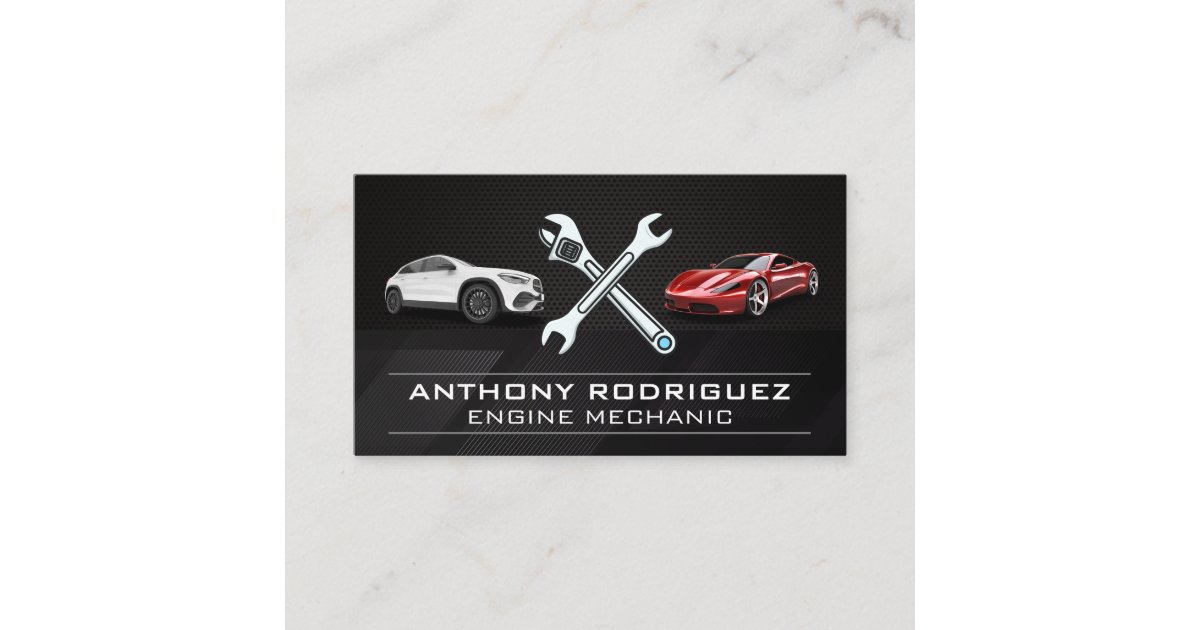 Autos | Wrenches | Mechanic Care Business Card | Zazzle
