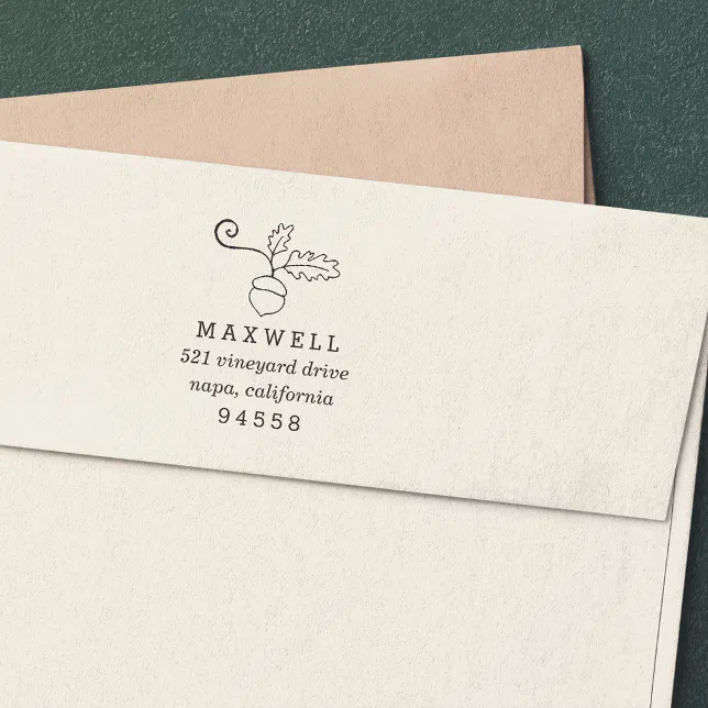 Autumn Acorn Return Address Self-inking Stamp | Zazzle